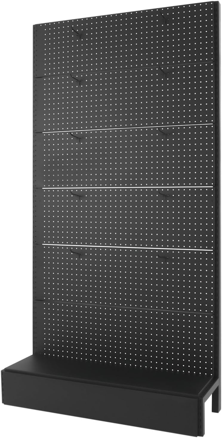 Standing Pegboard Display, Stylish & Durable 6-Panel Black Display ...