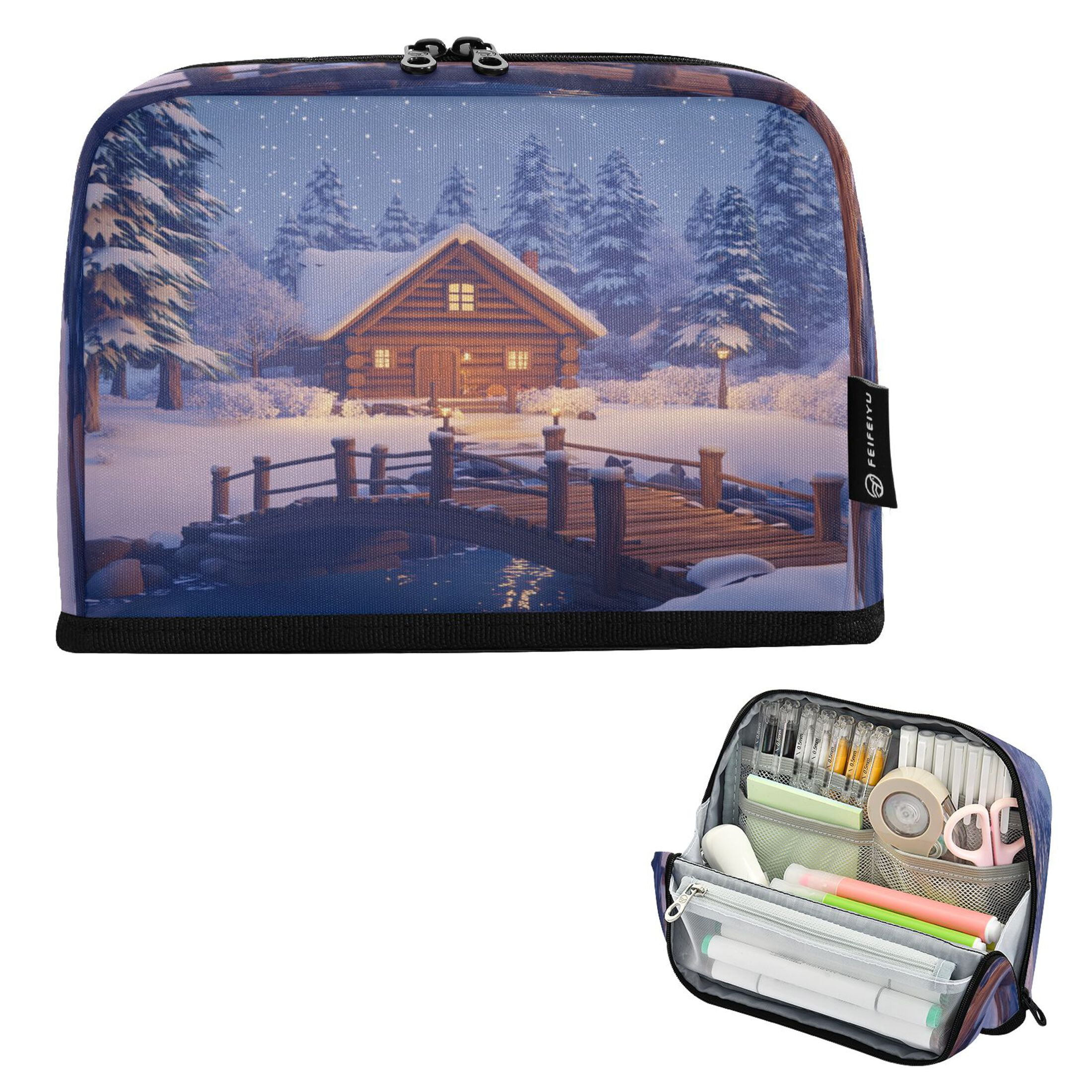 Standing Pencil Case with Base Large Capacity Stationery Pouch Pen Bag ...