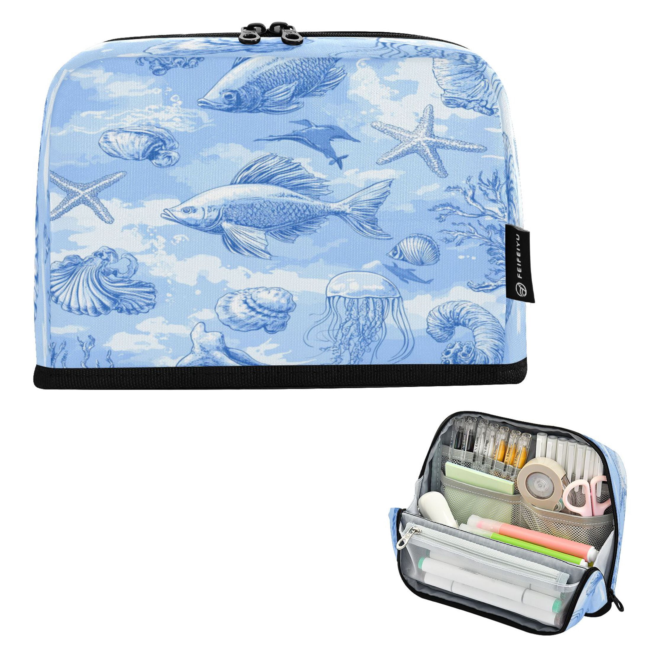 Standing Pencil Case with Base Large Capacity Stationery Pouch Pen Bag ...