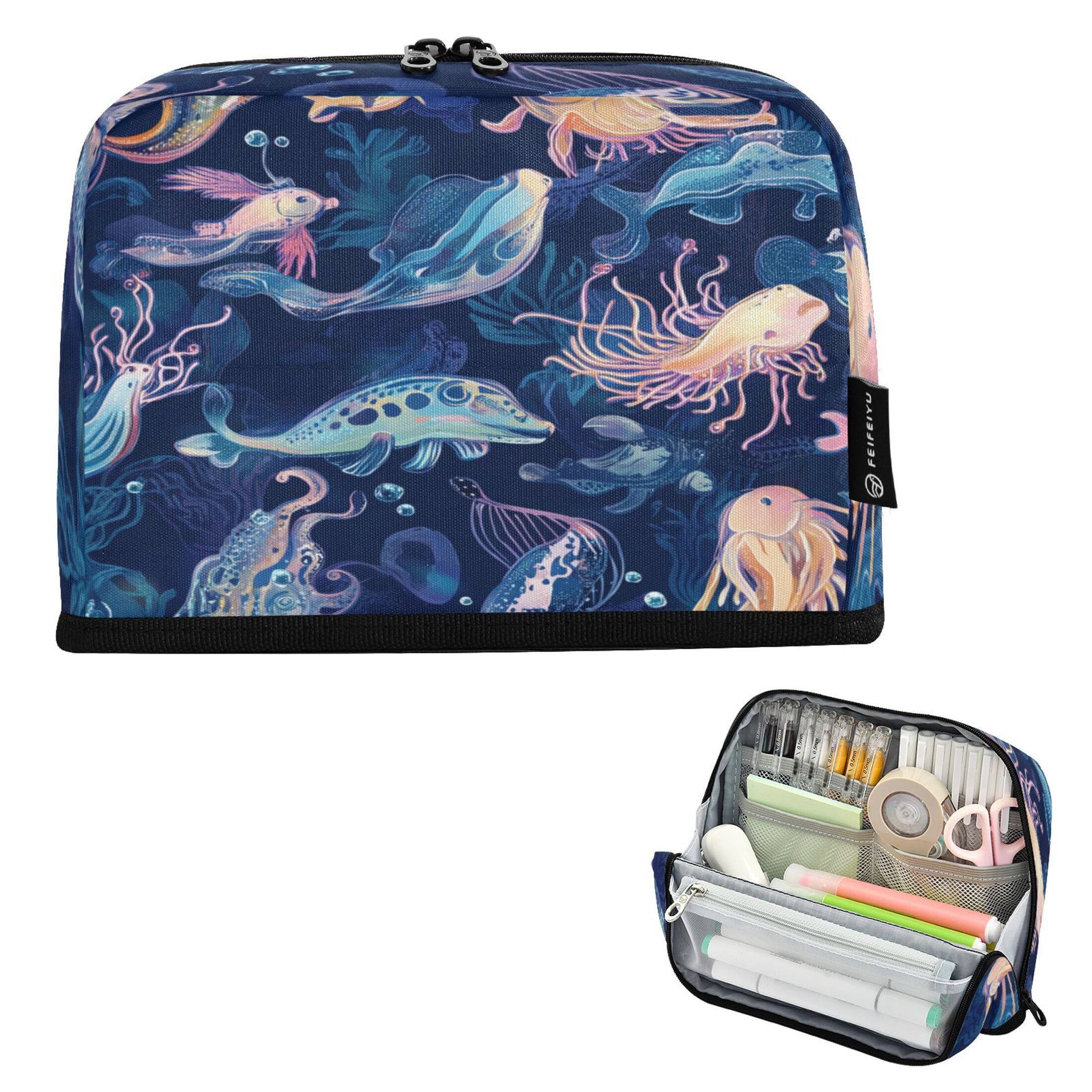 Standing Pencil Case with Base Large Capacity Stationery Pouch Pen Bag ...