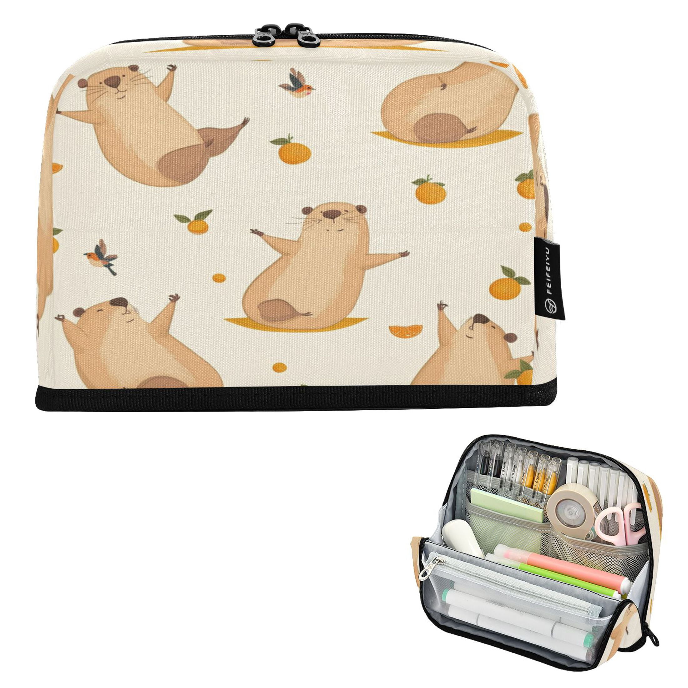 Standing Pencil Case with Base Large Capacity Stationery Pouch Pen Bag ...