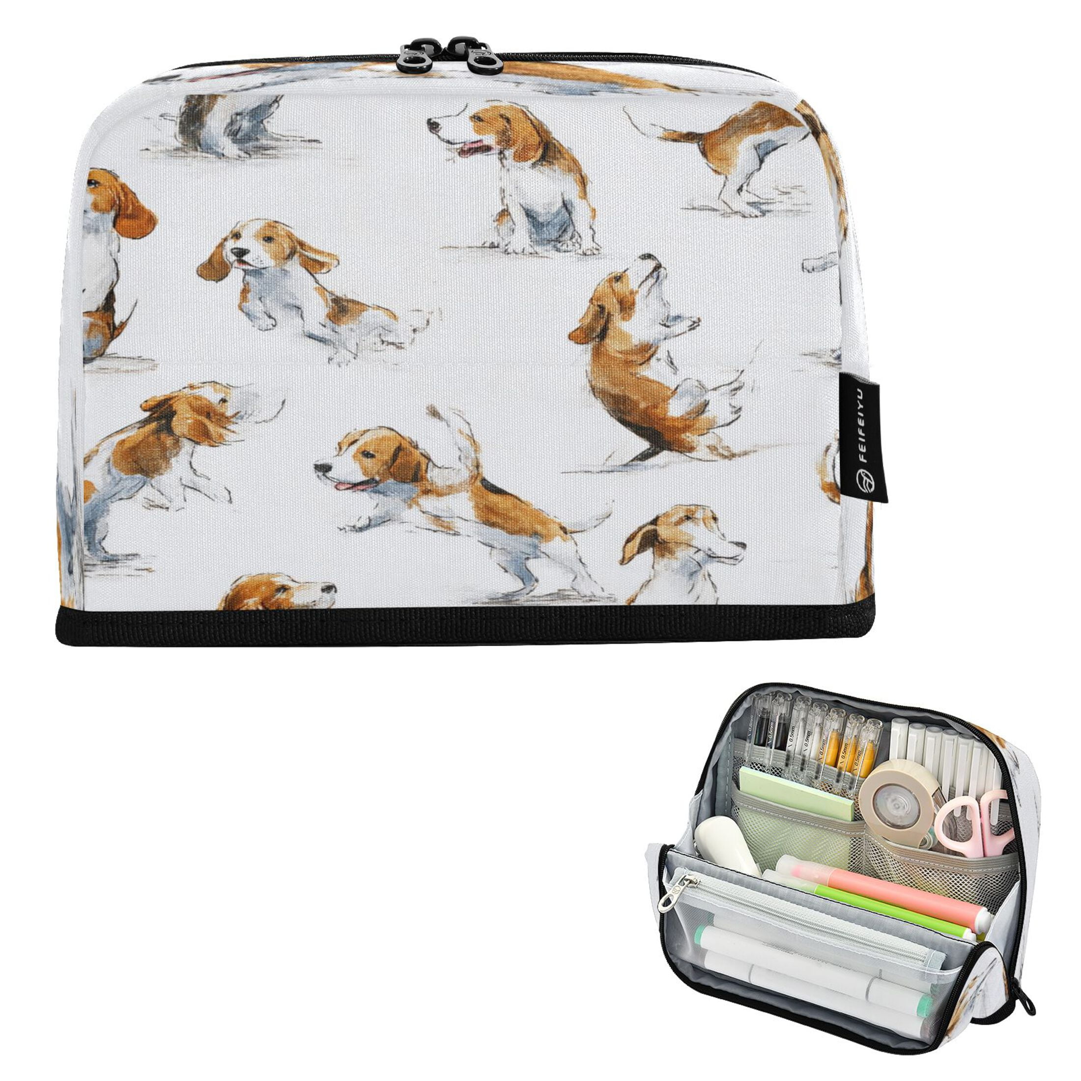 Standing Pencil Case with Base Large Capacity Stationery Pouch Pen Bag ...