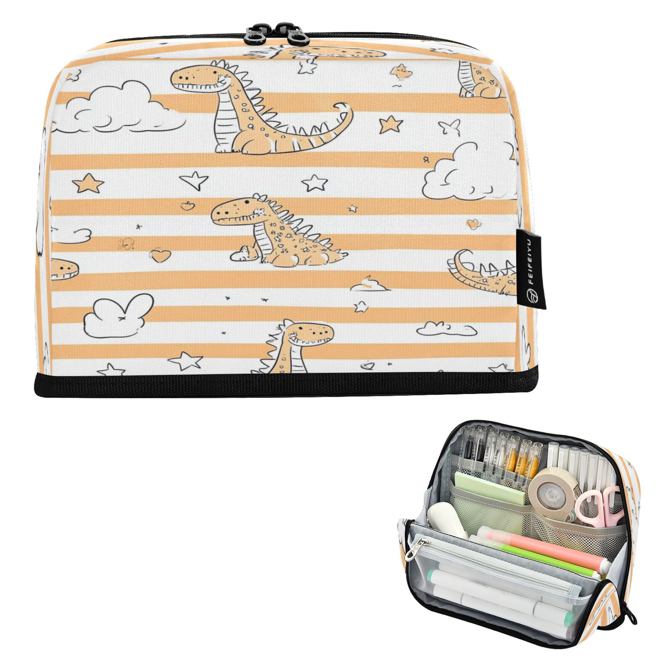 Standing Pencil Case with Base Large Capacity Stationery Pouch Pen Bag ...