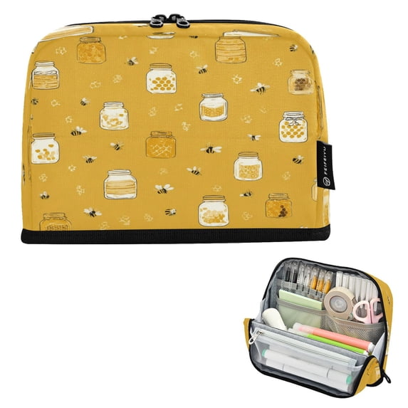 Standing Pencil Case with Base Large Capacity Stationery Pouch Pen Bag ...