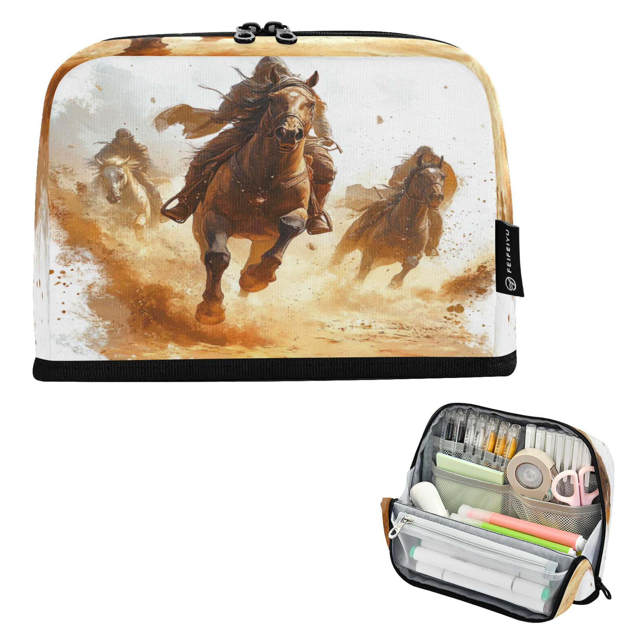 Standing Pencil Case with Base Large Capacity Stationery Pouch Pen Bag ...