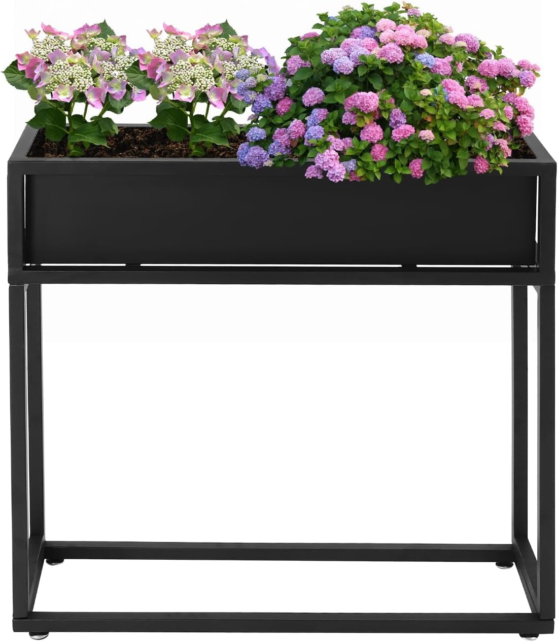 Standing Planter Box, 28 Inch Outdoor/Indoor Metal Planter Box Elevated ...