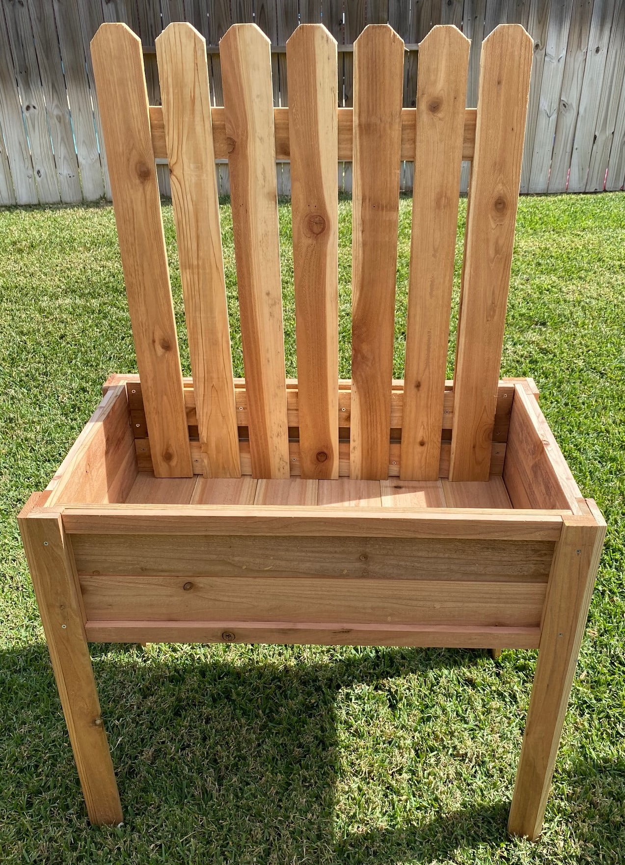 Standing Planter with Fence Addition - Natural Finish - Walmart.com