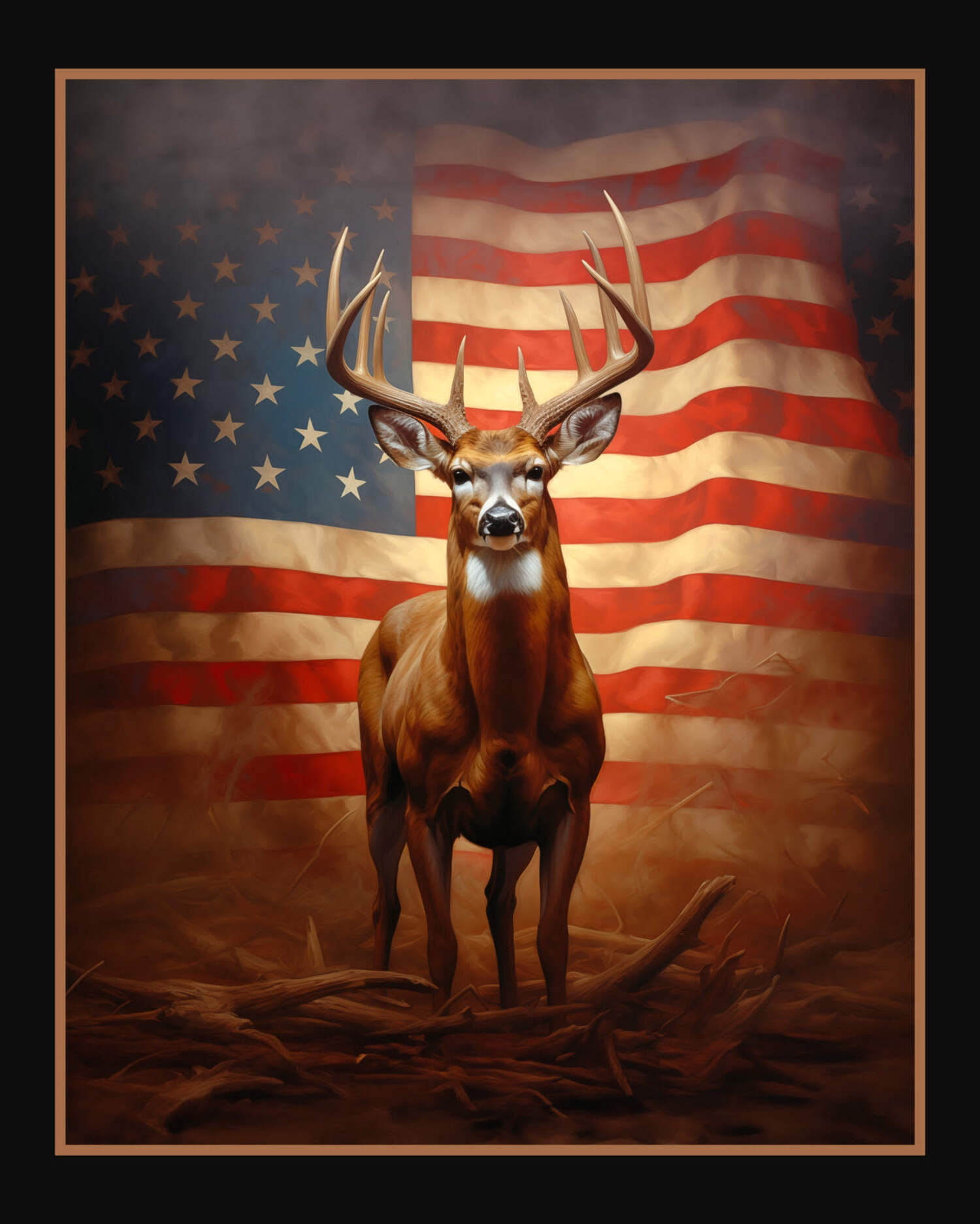 Standing Proud Buck Panel Cotton Fabric - Walmart.com
