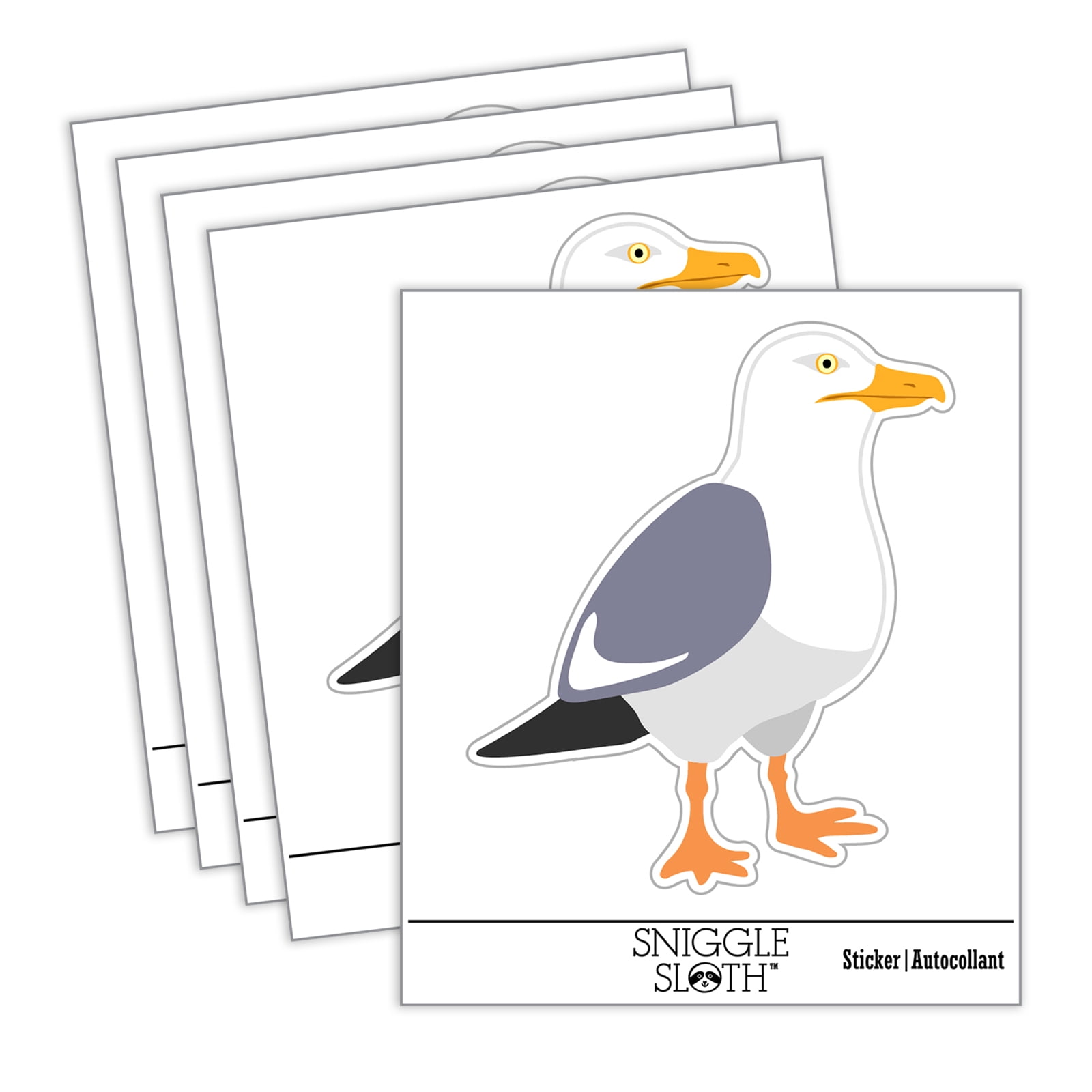 Standing Seagull Bird Car Window Bumper Water Bottle Phone Tablet ...