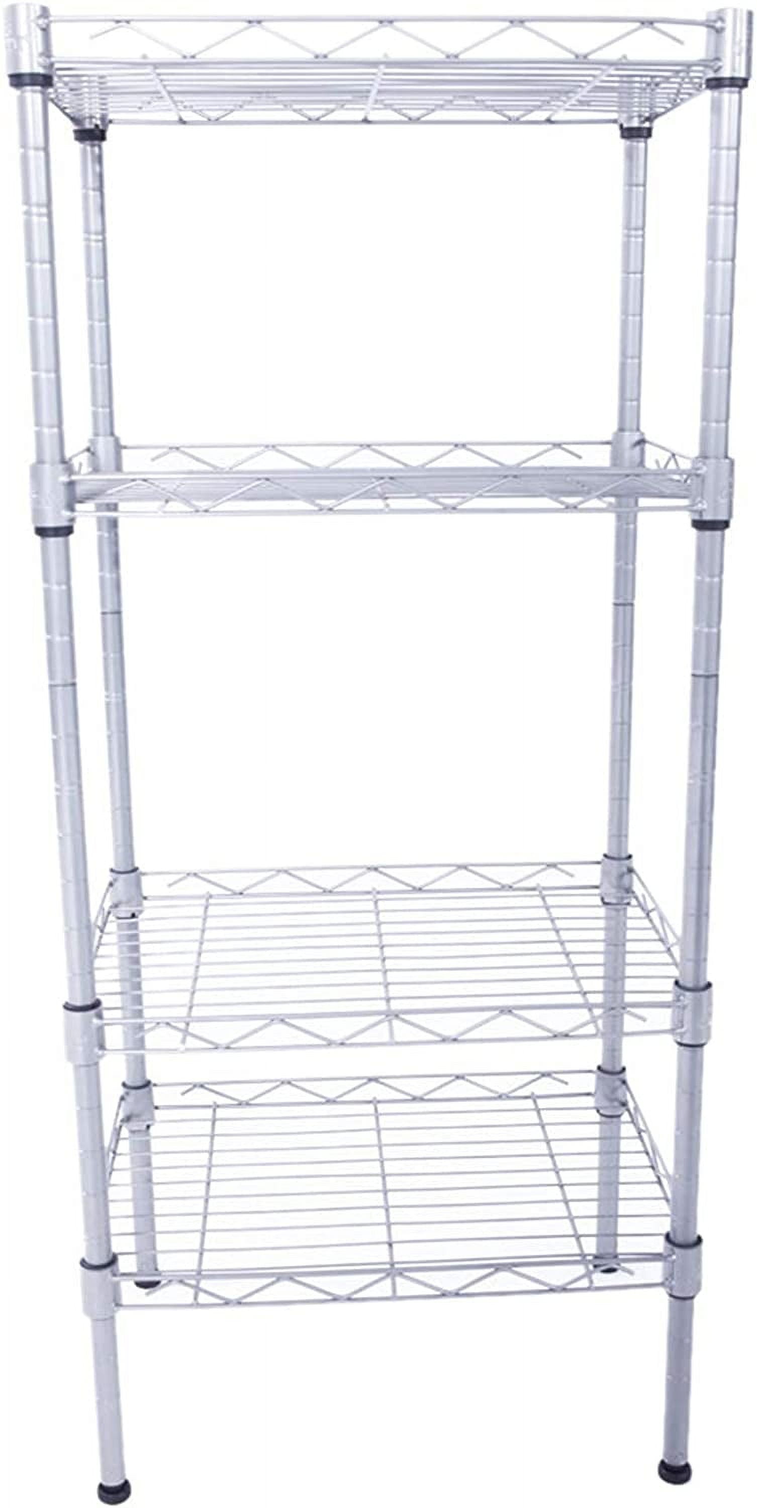 Standing Shelf Units, 4-Wire Shelving Metal Storage Rack Adjustable Shelves XM-207S Rectangle ...