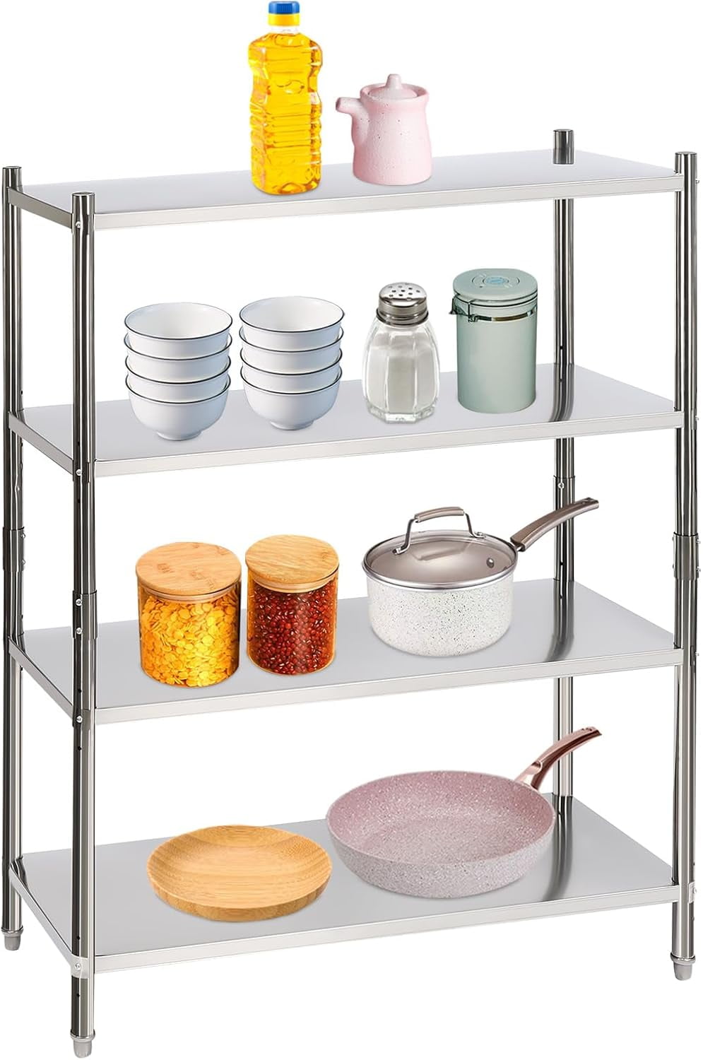 Standing Shelf Units Stainless Steel Storage Racks and Heavy Duty ...
