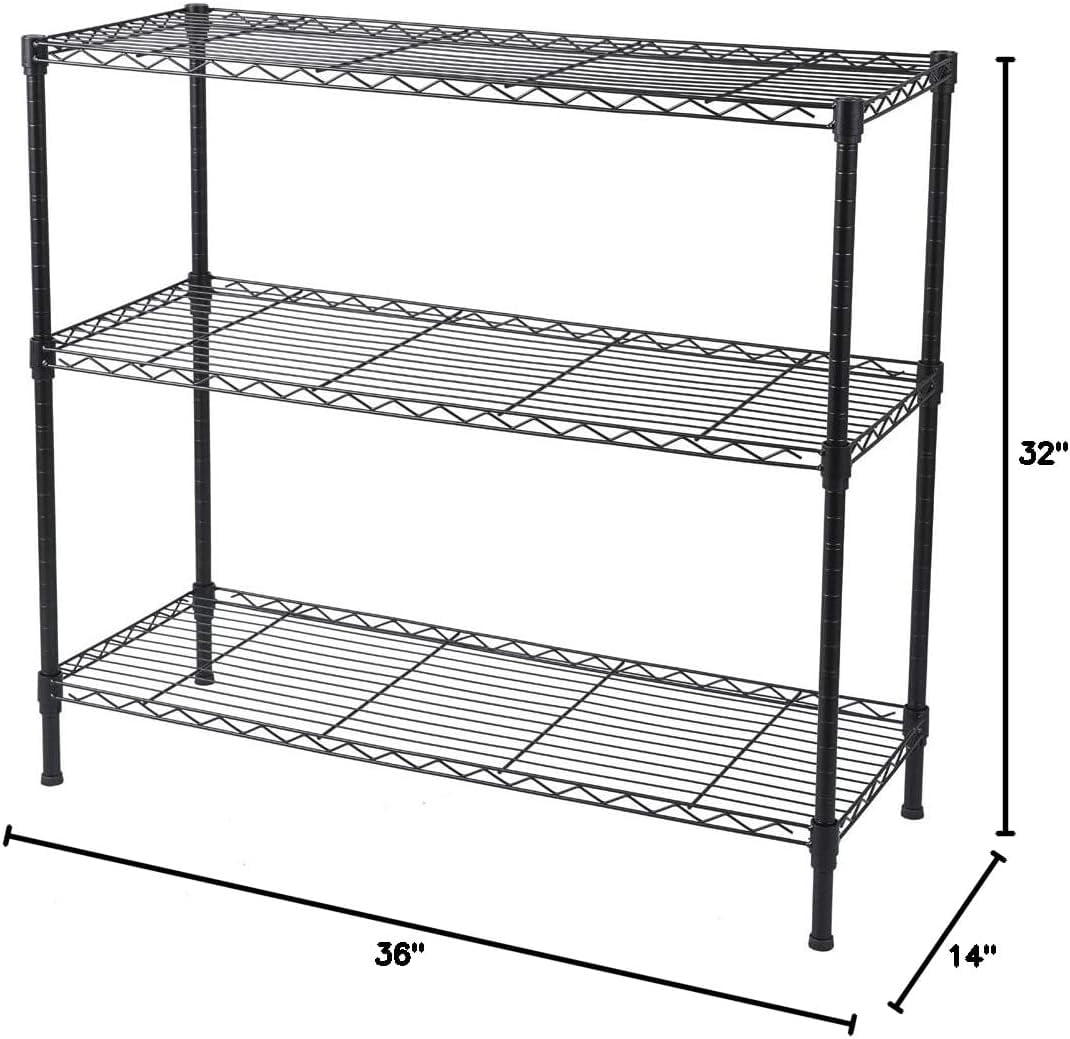 Standing Shelving Units, 36" W x 14" D x 32" H Metal Storage Shelves ...