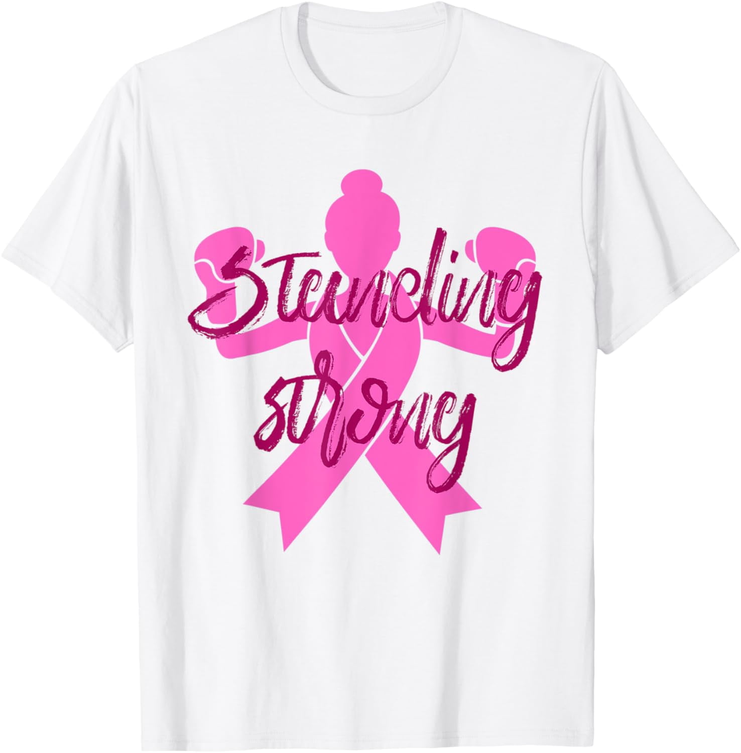 Standing Strong | Pink Ribbon, Wear Pink | Boxer Drawing T-Shirt ...