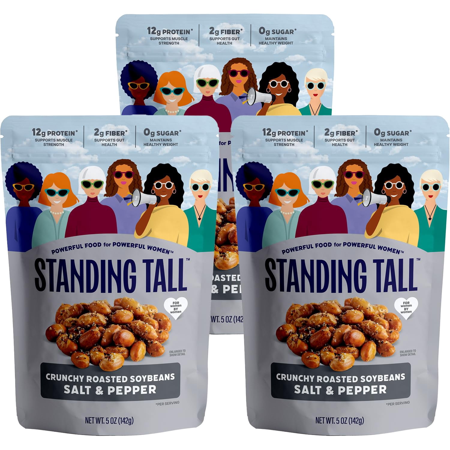 Standing Tall Roasted Soybean – Salt & Pepper – 12g protein, 2g fiber ...