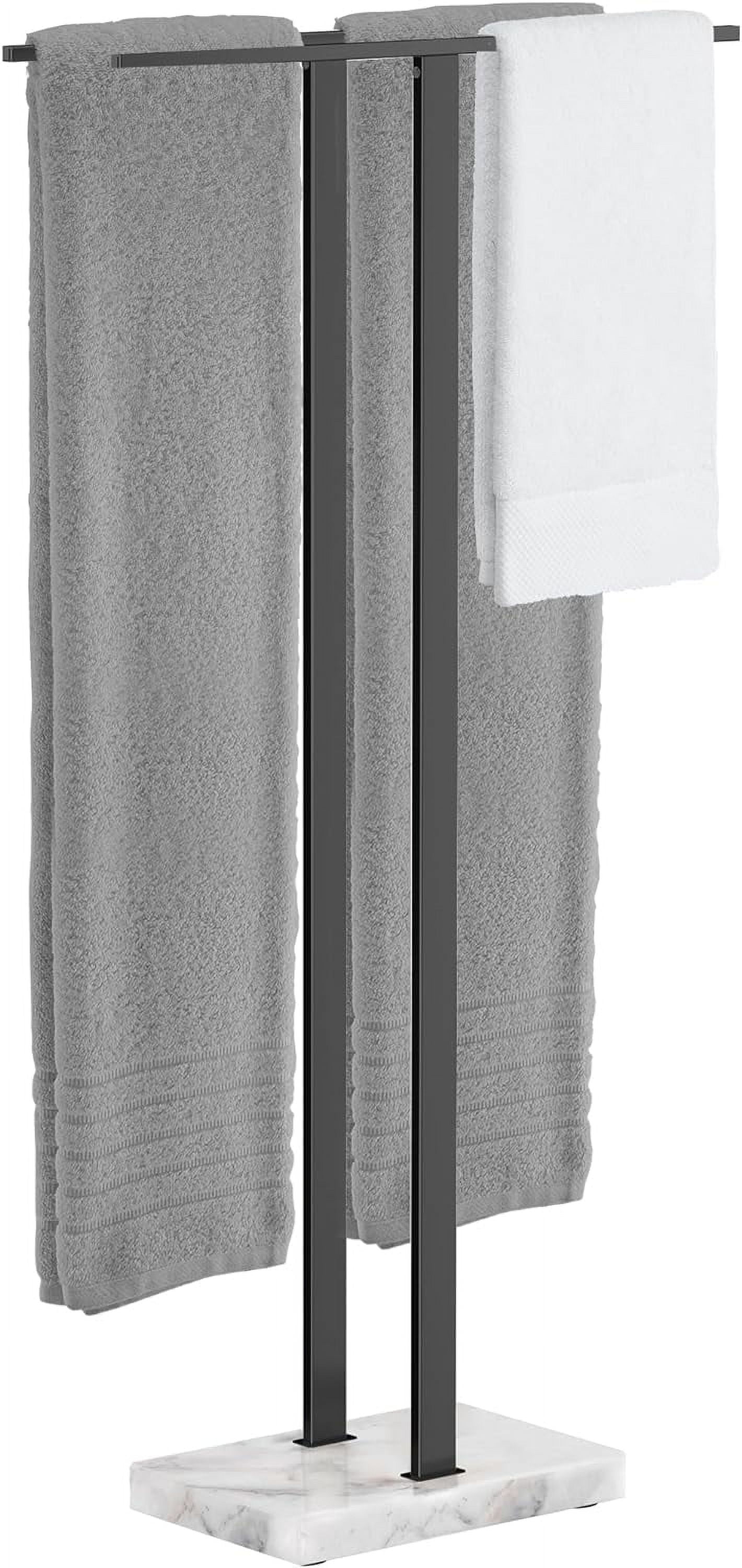 Standing Towel Rack, 37" H (Equal Height) Towel Rack Stand with Marble ...