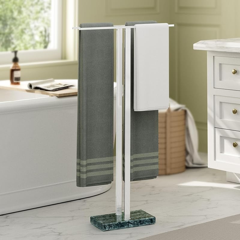 Standing Towel Racks for Bathroom 2-Tier, Floor Towel Rack Stand with ...