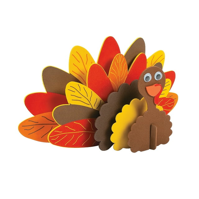 Walmart Standing 3D Turkey Craft Kit, Self-Adhesive Foam Pieces, Makes ...
