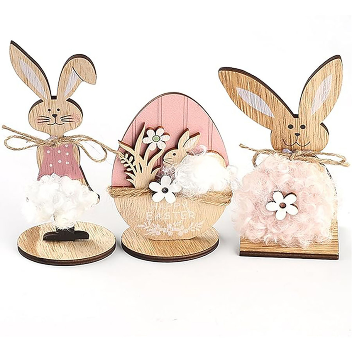 Standing Wooden Easter Bunny Tabletop Decoration - MDF Home Decor Craft ...