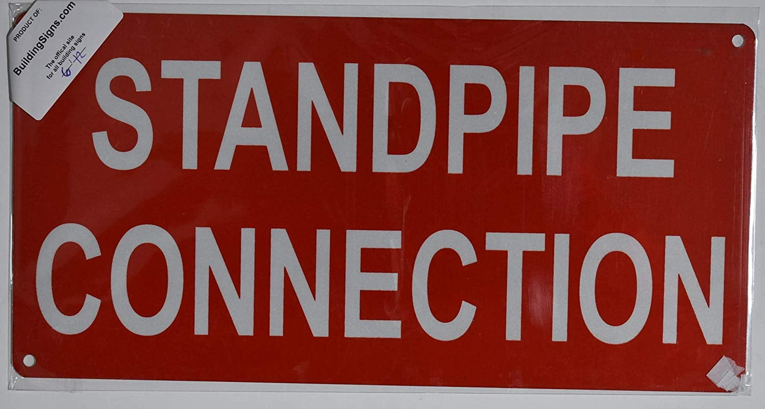 Standpipe Connection Sign (Aluminium Reflective, RED 6X12) - Walmart.com