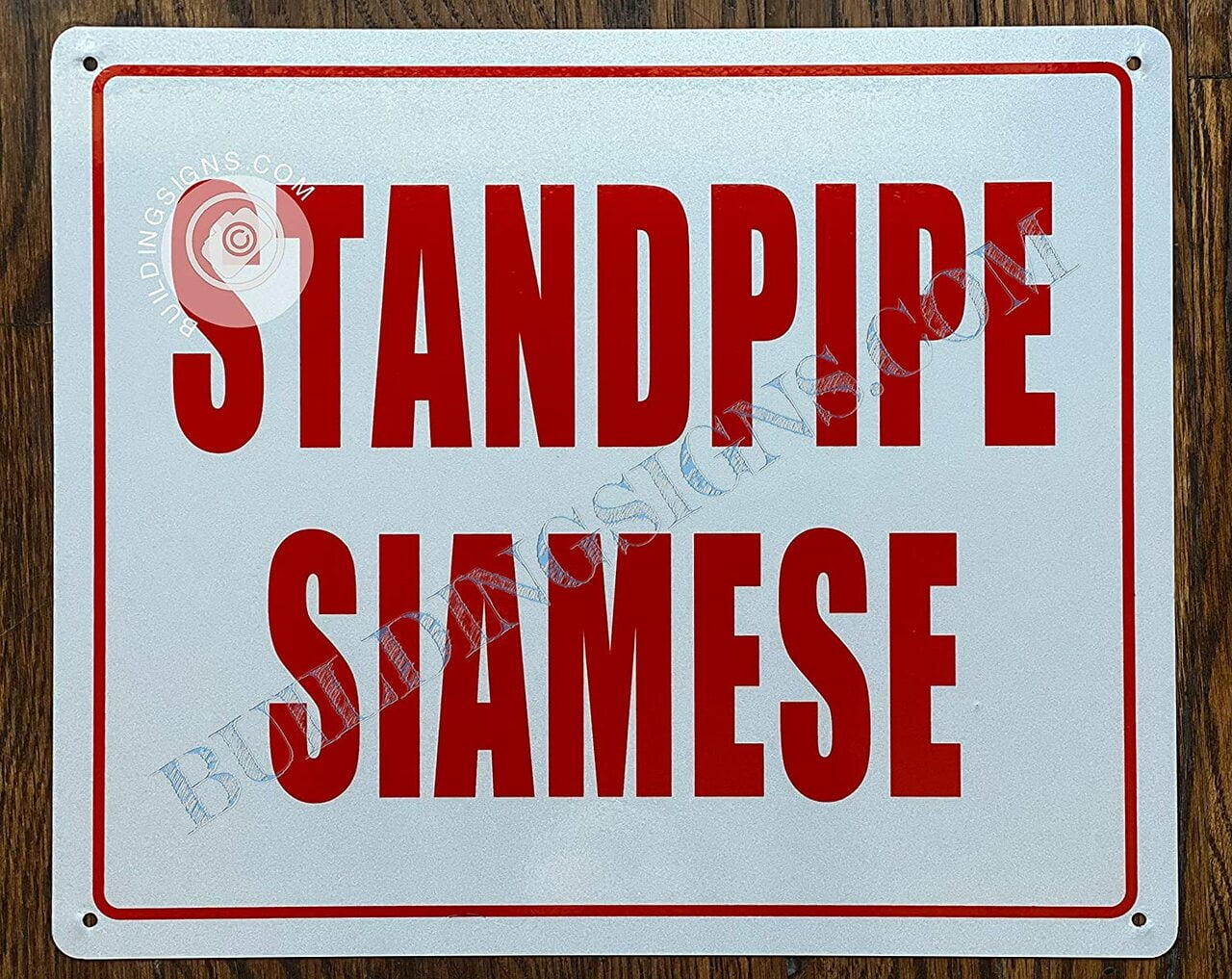 Standpipe Siamese Sign (White, Reflective, Aluminium 10X12,Rust Free ...