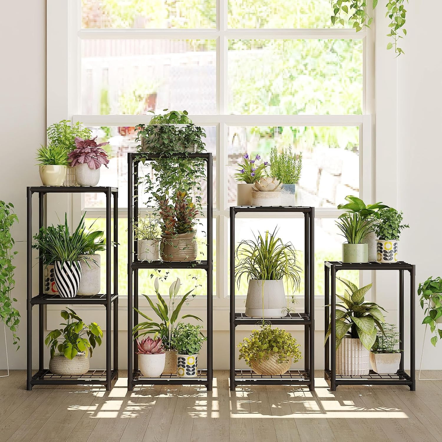 Stands Indoor 4 Sets Shelves Outdoor Metal Holder for Multiple Flower ...