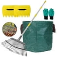 Stanew 65 Inch Long STF9 Garden Leaf Rake 17" Wide Small Garden Rake ...