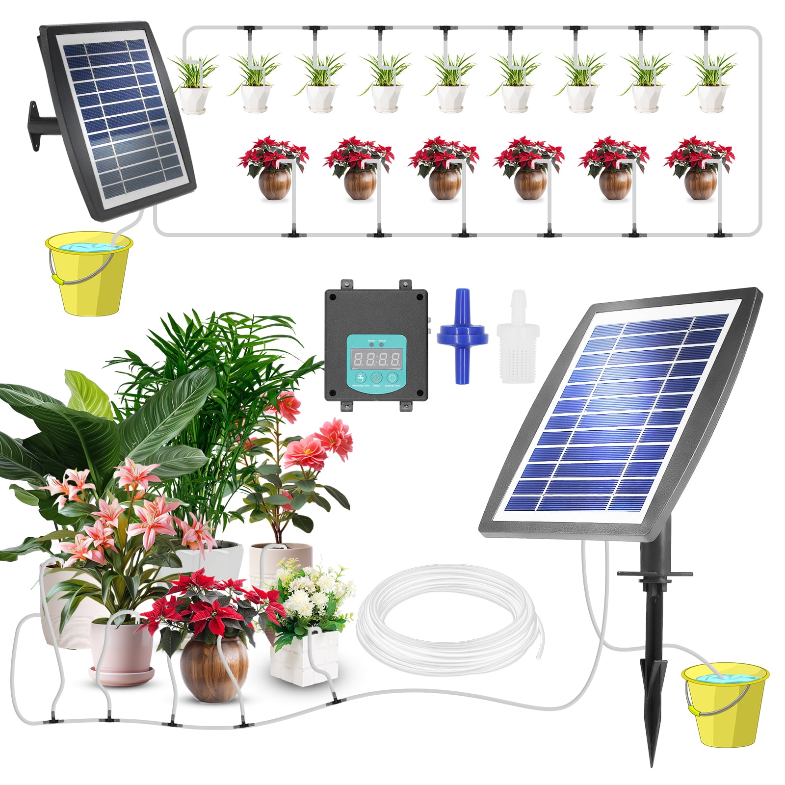 Stanew Solar Irrigation System with Auto DIY Water Timer - Drip ...
