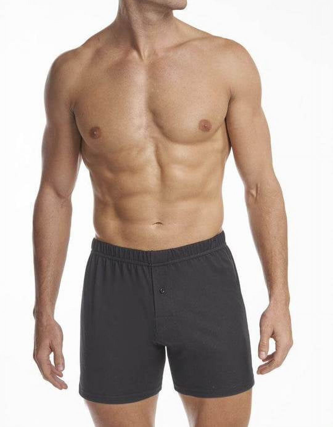 Stanfield's 2-Pack Men's Relaxed Fit Cotton Knit Boxers with Button Fly ...