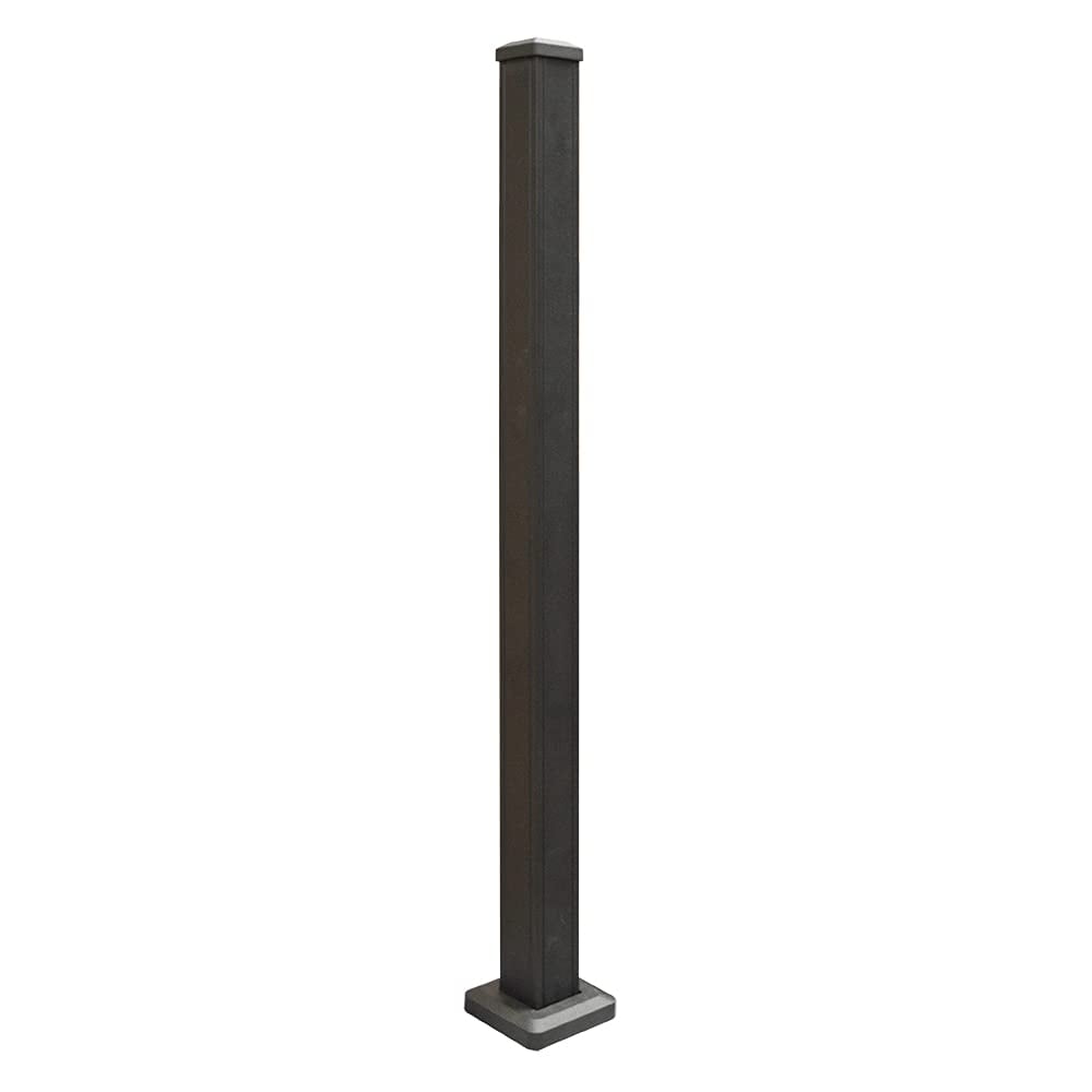 Stanford Black 2.5 in. x 2.5 in. x 45 in. Aluminum Railing Post Kit ...
