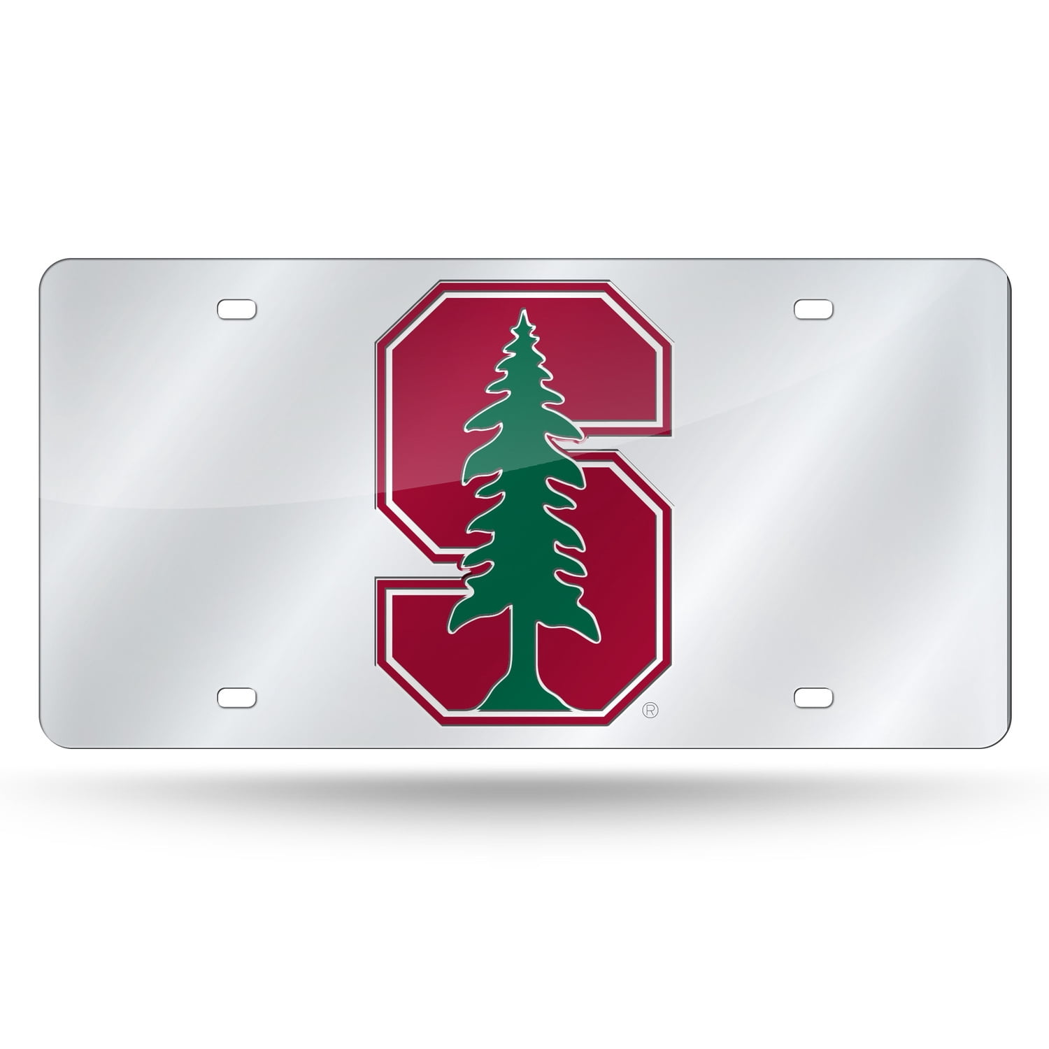 Stanford Cardinal Mirrored Laser Cut License Plate Laser Tag - Walmart.com