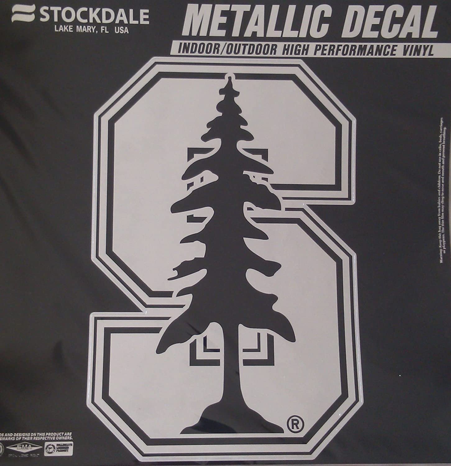 Stanford University Cardinal 12 Inch Decal Sticker, Metallic Chrome ...
