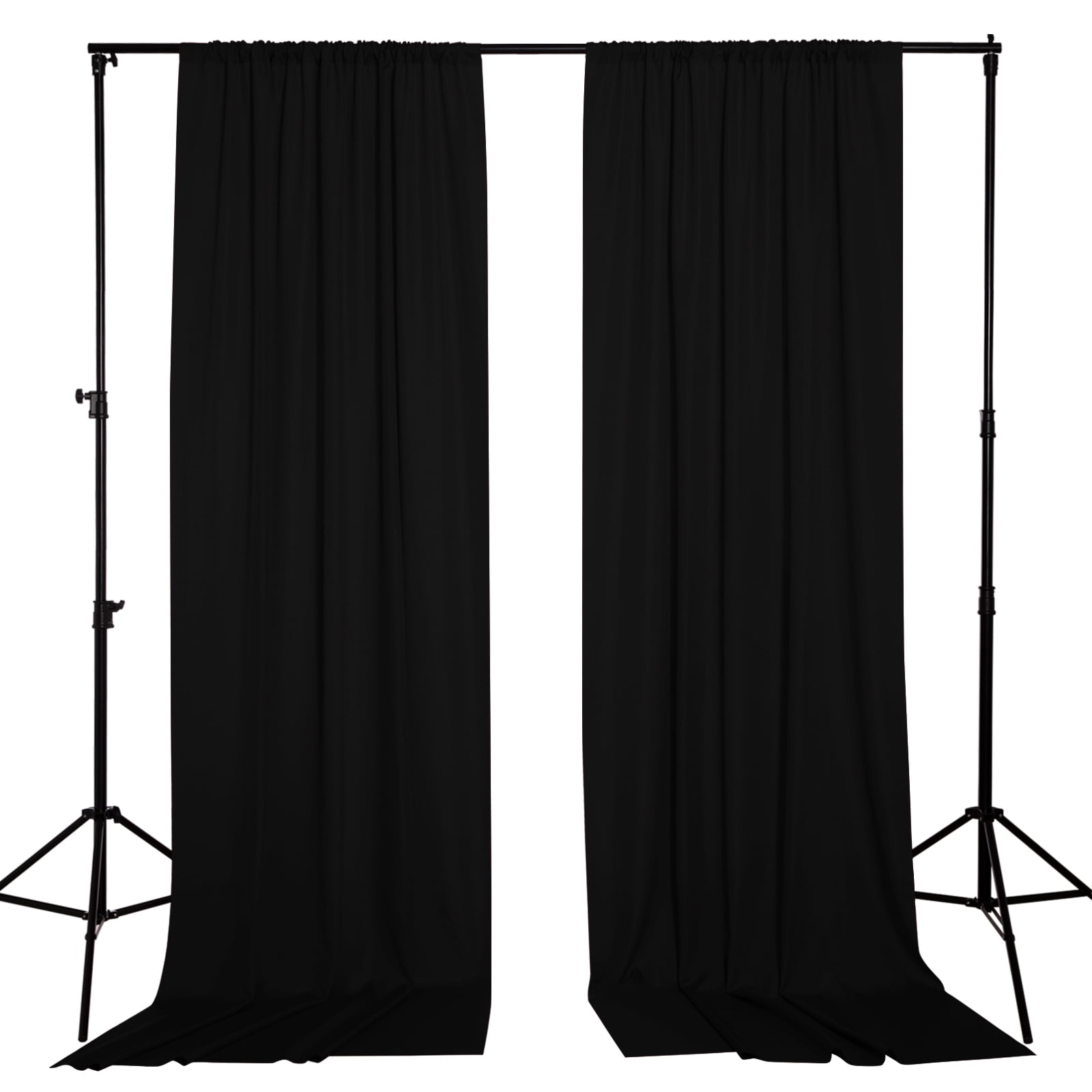 StangH Black Backdrop Curtains for Parties - 10 ft Curtain Drapes for ...