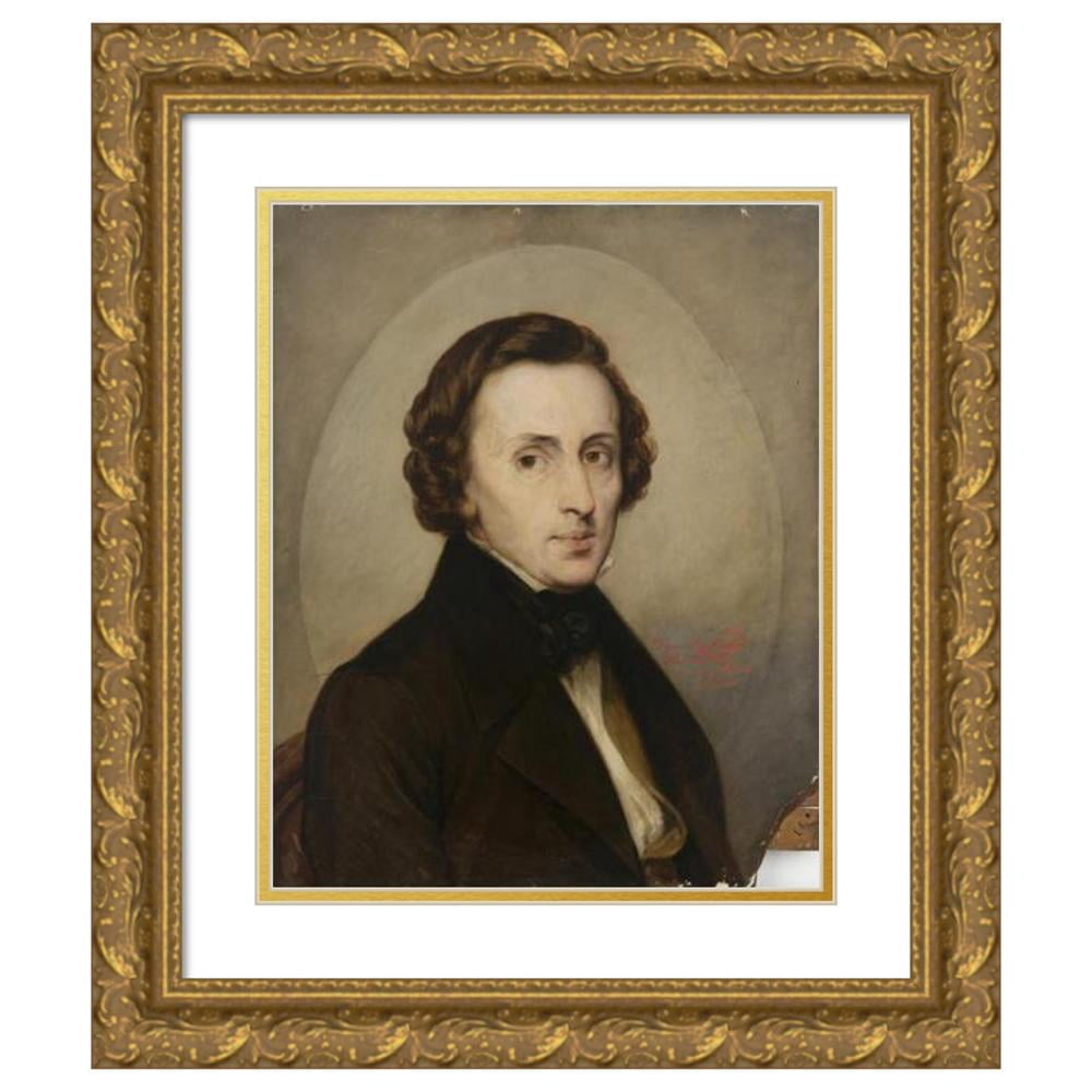 Stanisław Stattler 12x14 Gold Ornate Wood Frame and Double Matted ...