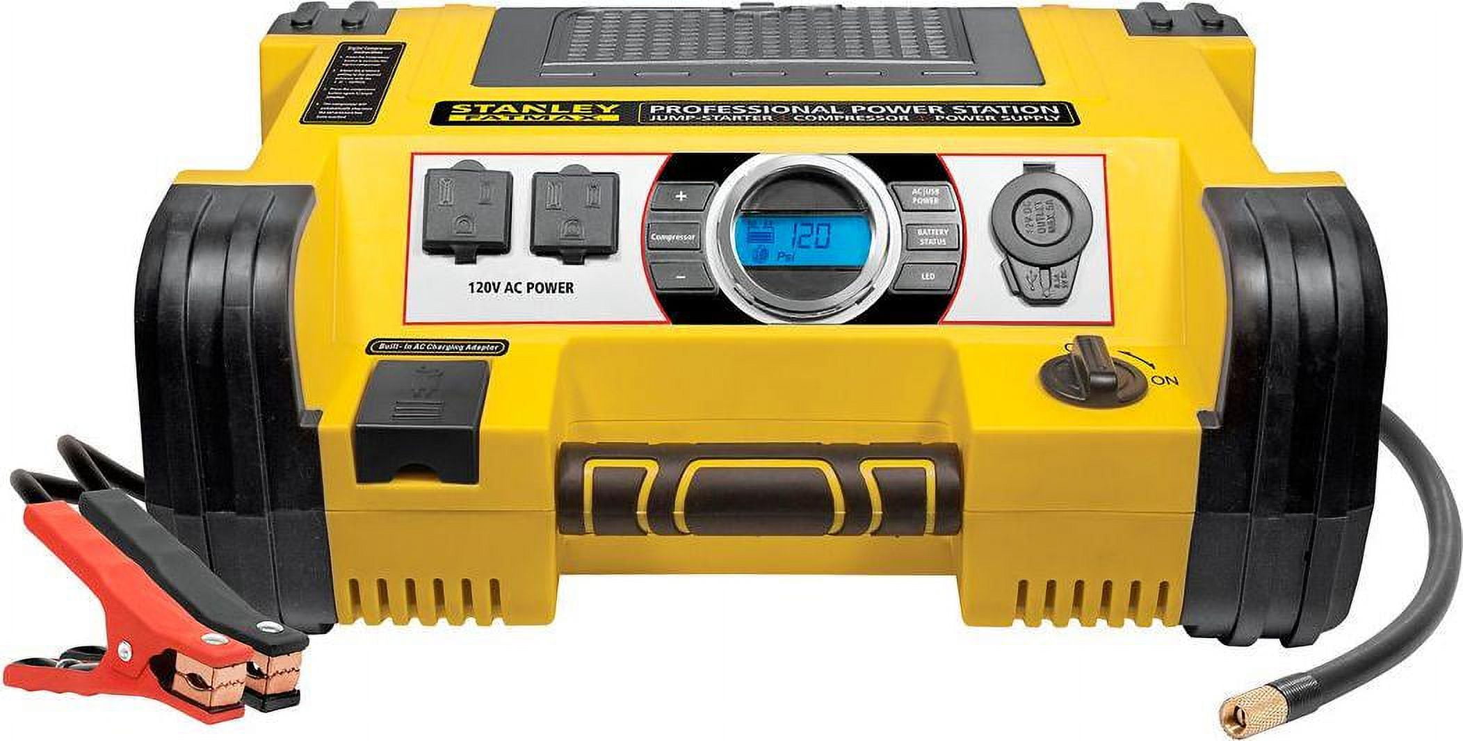 Stanley Portable Jump Starter 1400A Peak with 500W Inverter, 120 PSI ...