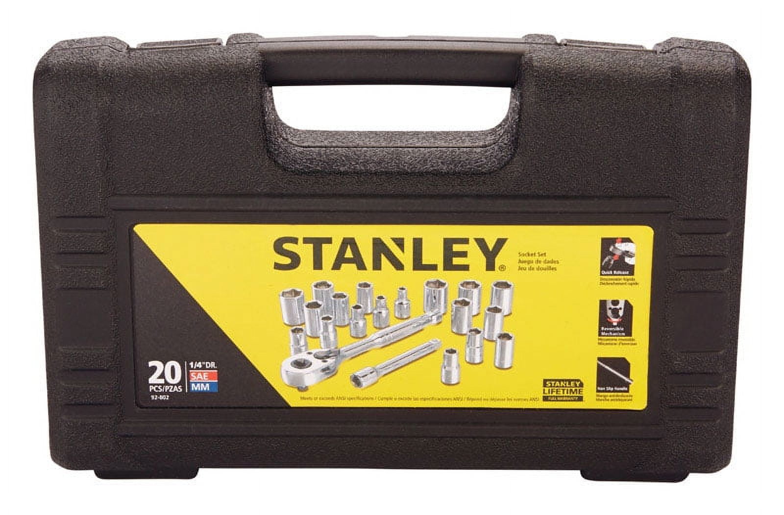 STANLEY Assorted" x 1/4" drive SAE 6 Point Socket Set 20 pc. - Walmart.com