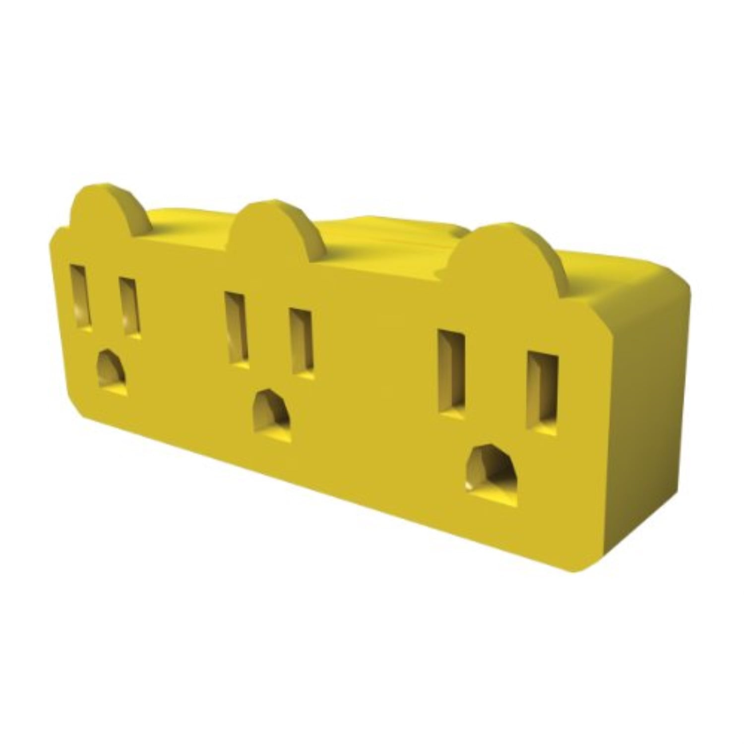 Stanley 30404 Heavy Duty Grounded 3 Outlet Triple Tap Adapter, Yellow ...