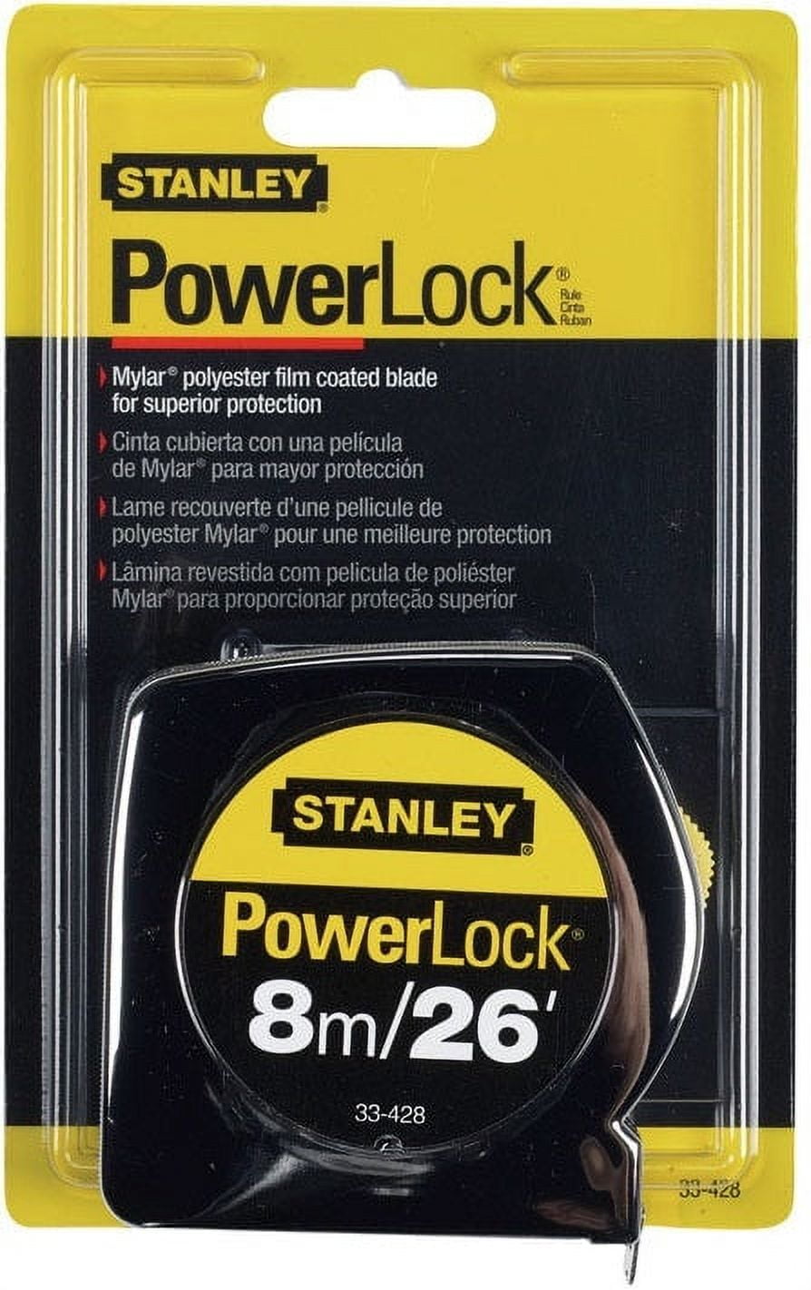 Stanley 33-428 Powerlock Tape Rule, Chrome, 1" x 7.5 Meter (25'), Each ...