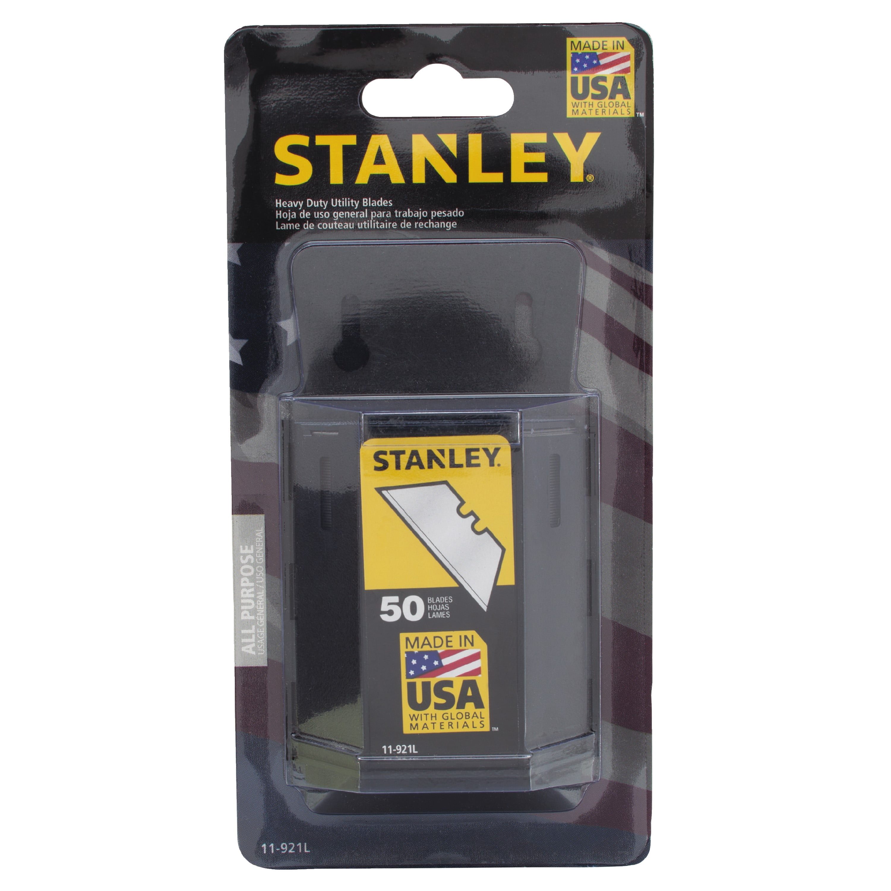 STANLEY 11-921L 50pk 1992 Heavy-Duty Utility Blades With Dispenser ...