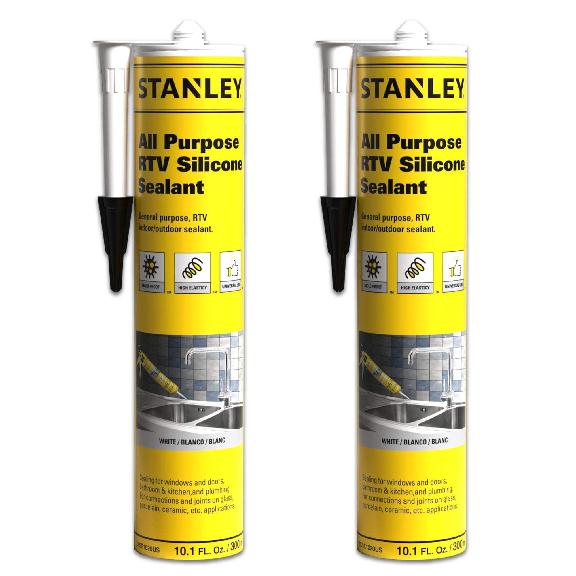 Stanley All Purpose RTV Silicone Sealant (Acetoxy cure),10.1 fl oz-Gray ...