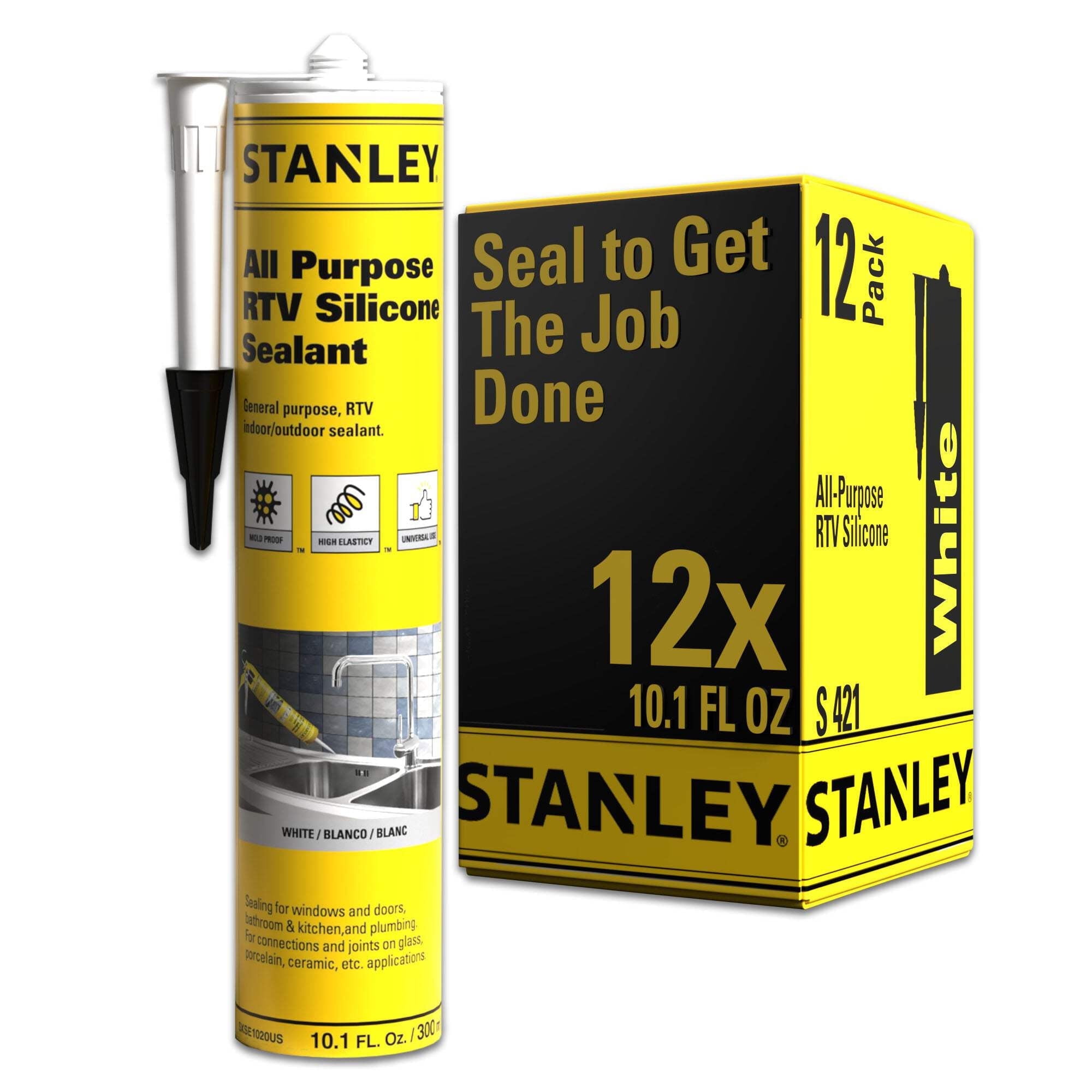 Stanley All Purpose RTV Silicone Sealant (Acetoxy cure),10.1 fl oz ...