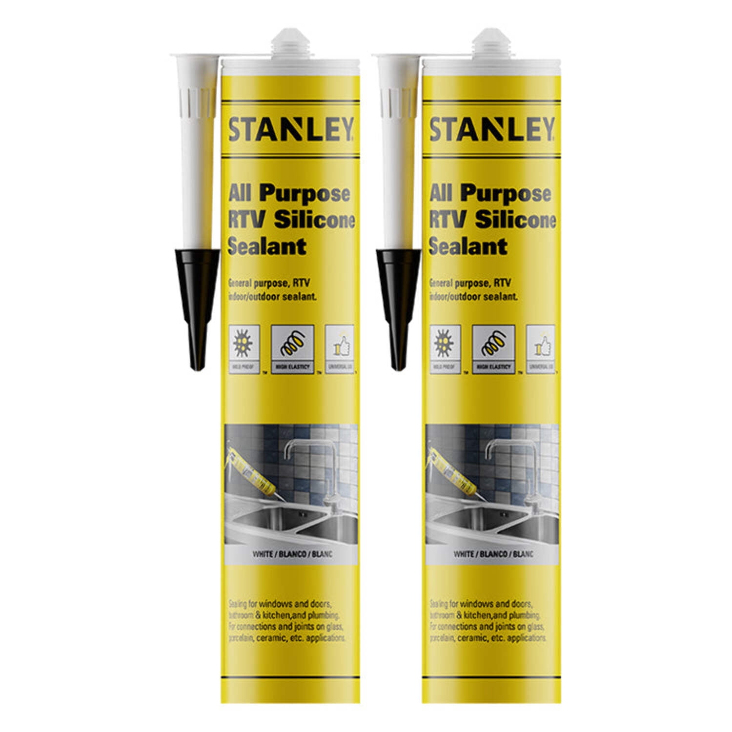 Stanley All Purpose RTV Silicone Sealant (Acetoxy cure),10.1 fl oz ...