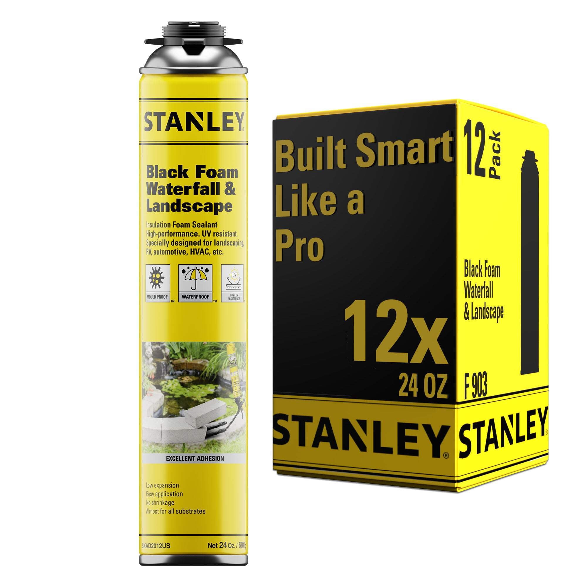Stanley Black Foam - UV Resistant Waterfall/Landscaping Foam Sealant ...