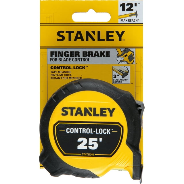 Stanley CONTROL-LOCK Series STHT37244 Tape Measure, 25 ft L Blade ...