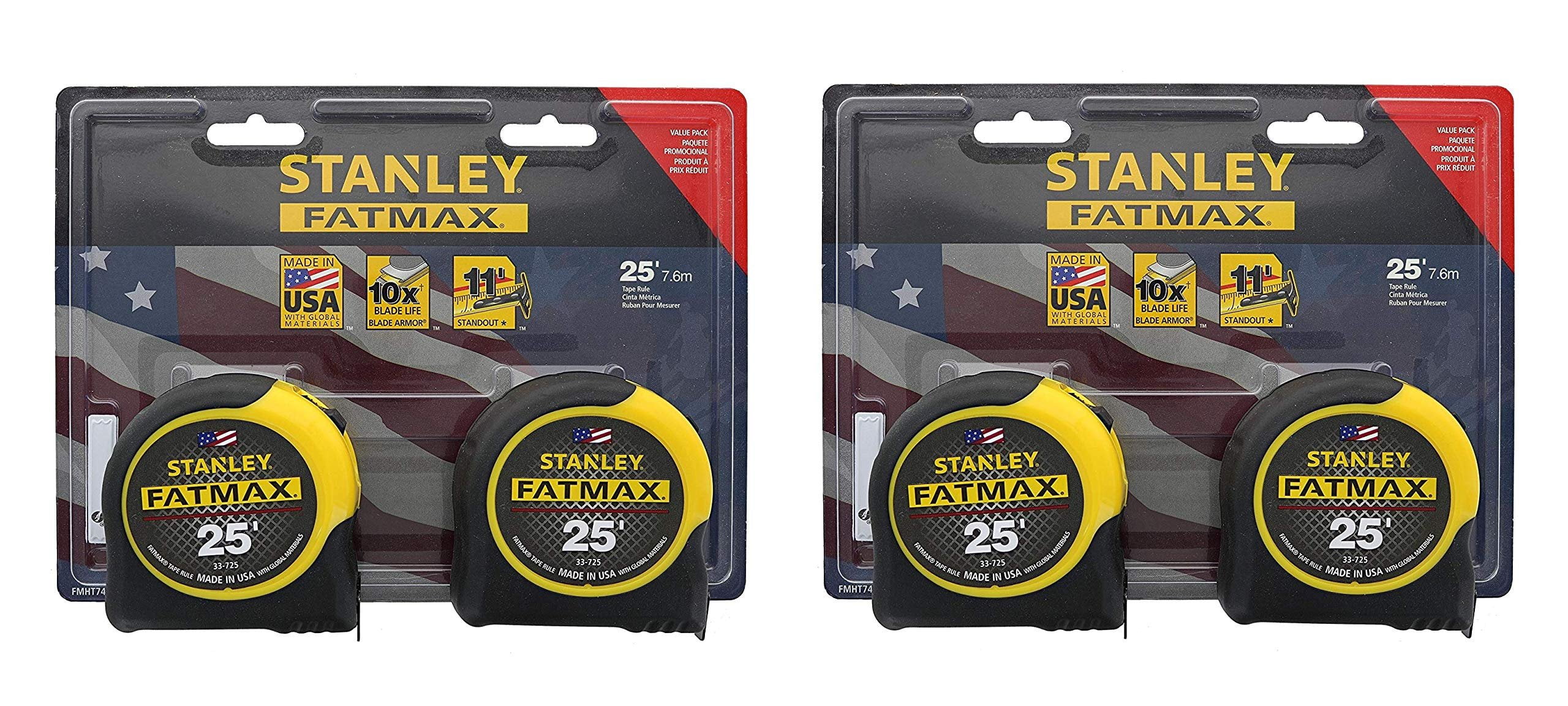 Stanley Consumer Tools FMHT74038 25' Fatmax Tape Measure, 2 Tape ...