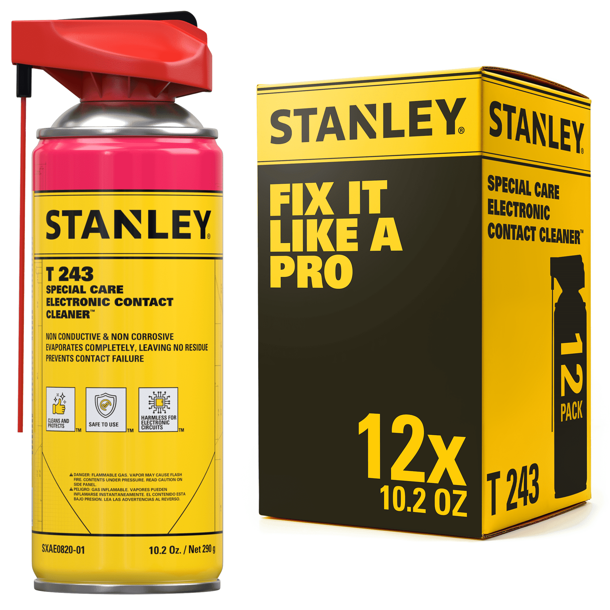 Stanley T243 Electronic Contact Cleaner Spray for Electronics and ...