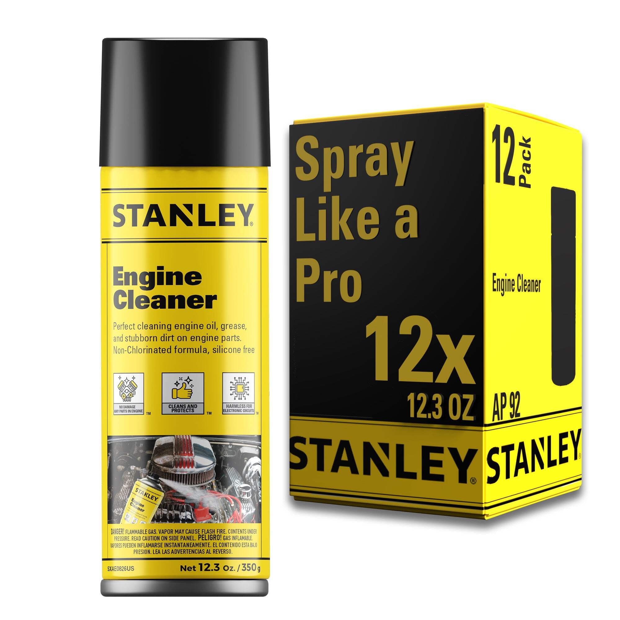 Stanley Engine Cleaner & Degreaser Spray - Citrus-Based, 12.3oz-12 Pack ...