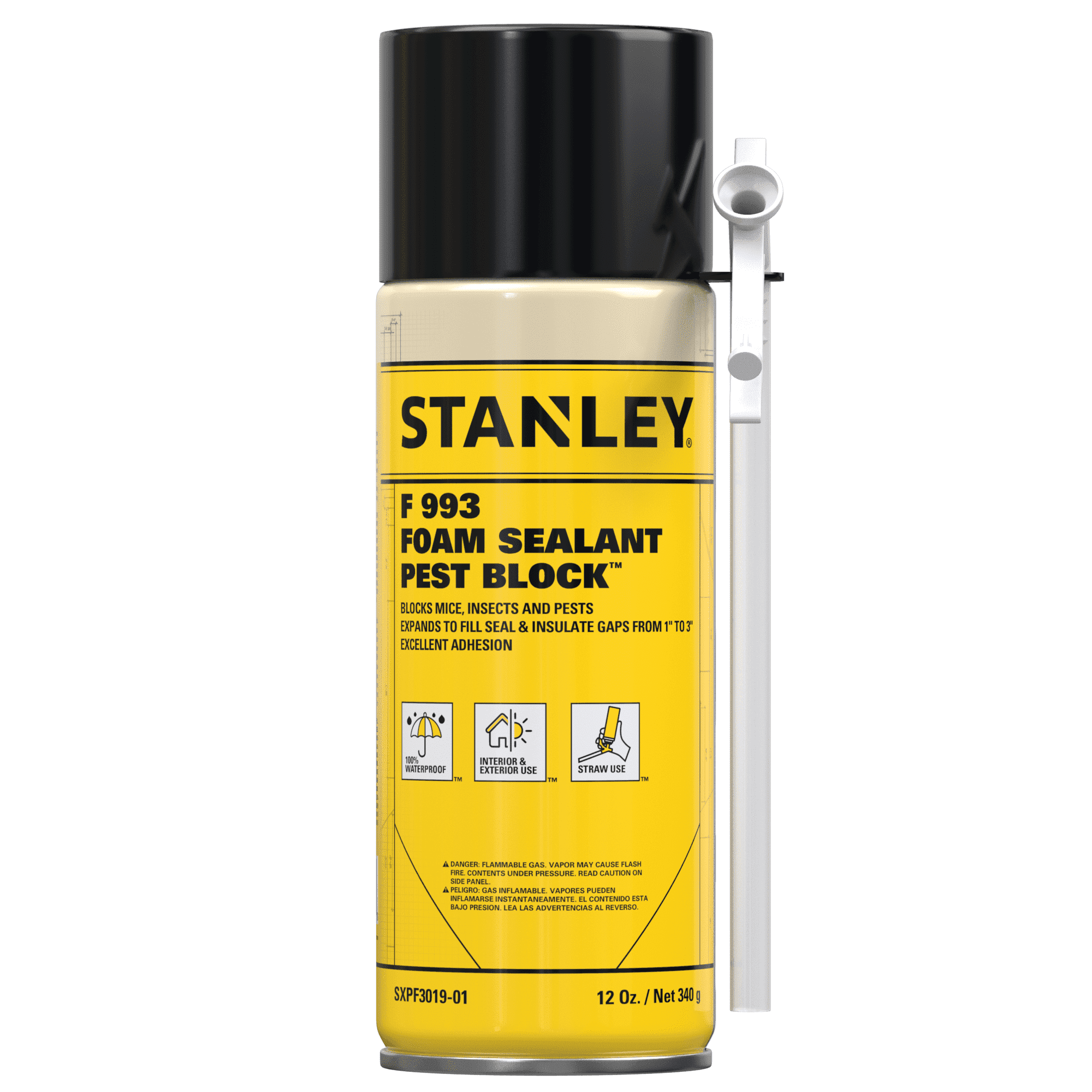 Stanley F993 Pest Block Foam Sealant with Straw Applicator, 12 oz ...
