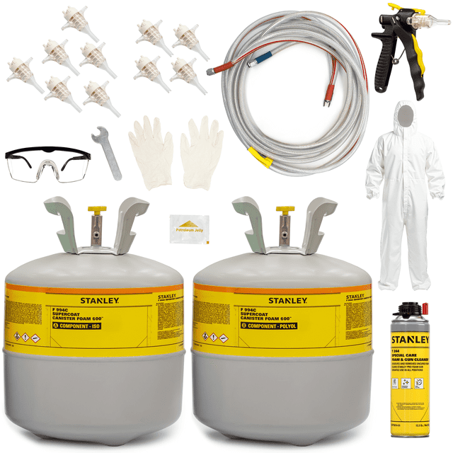 Stanley F994C SuperCoat Canister Spray Foam Insulation Kit (600 Board ...