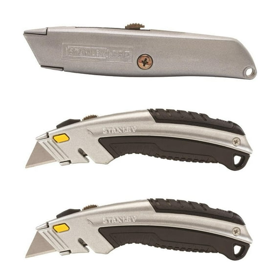Stanley Fat Max Retractable Utility Carpet Box Cutter Knife Set (3-Pack ...