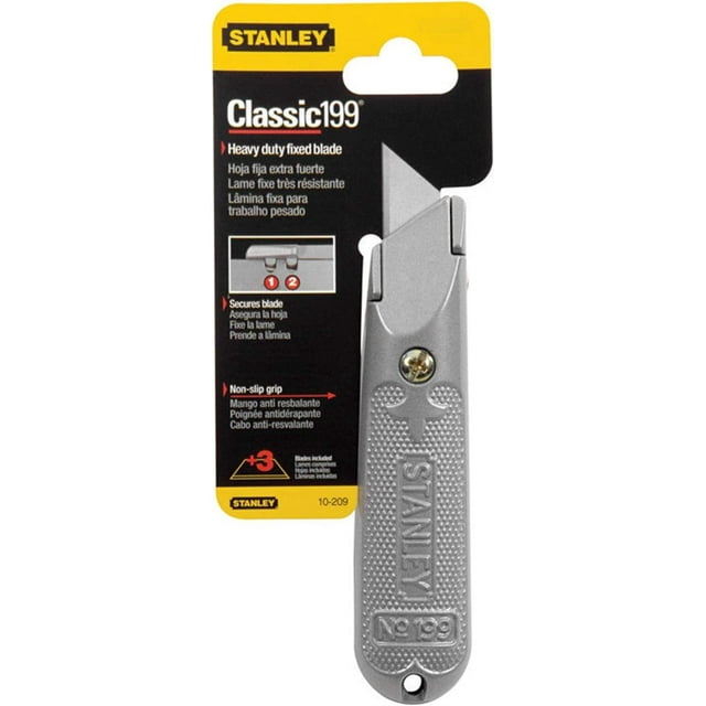 Stanley Hand Tools 10-209 Contractor Grade Utility Knife Fixed Blade - Walmart.com